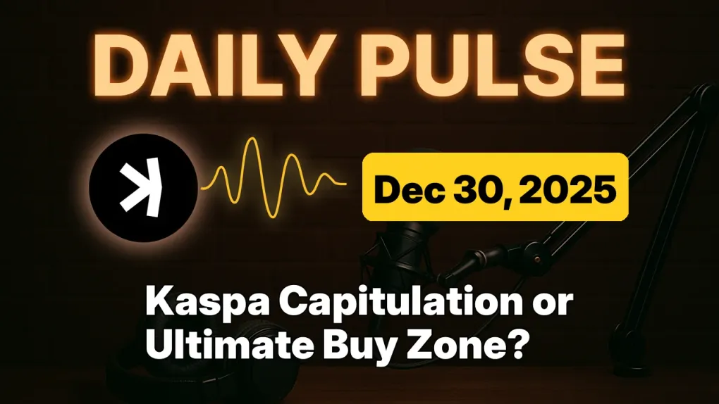 Kaspa Capitulation or Ultimate Buy Zone? - Tue Dec 30 2025 | KasLens ...